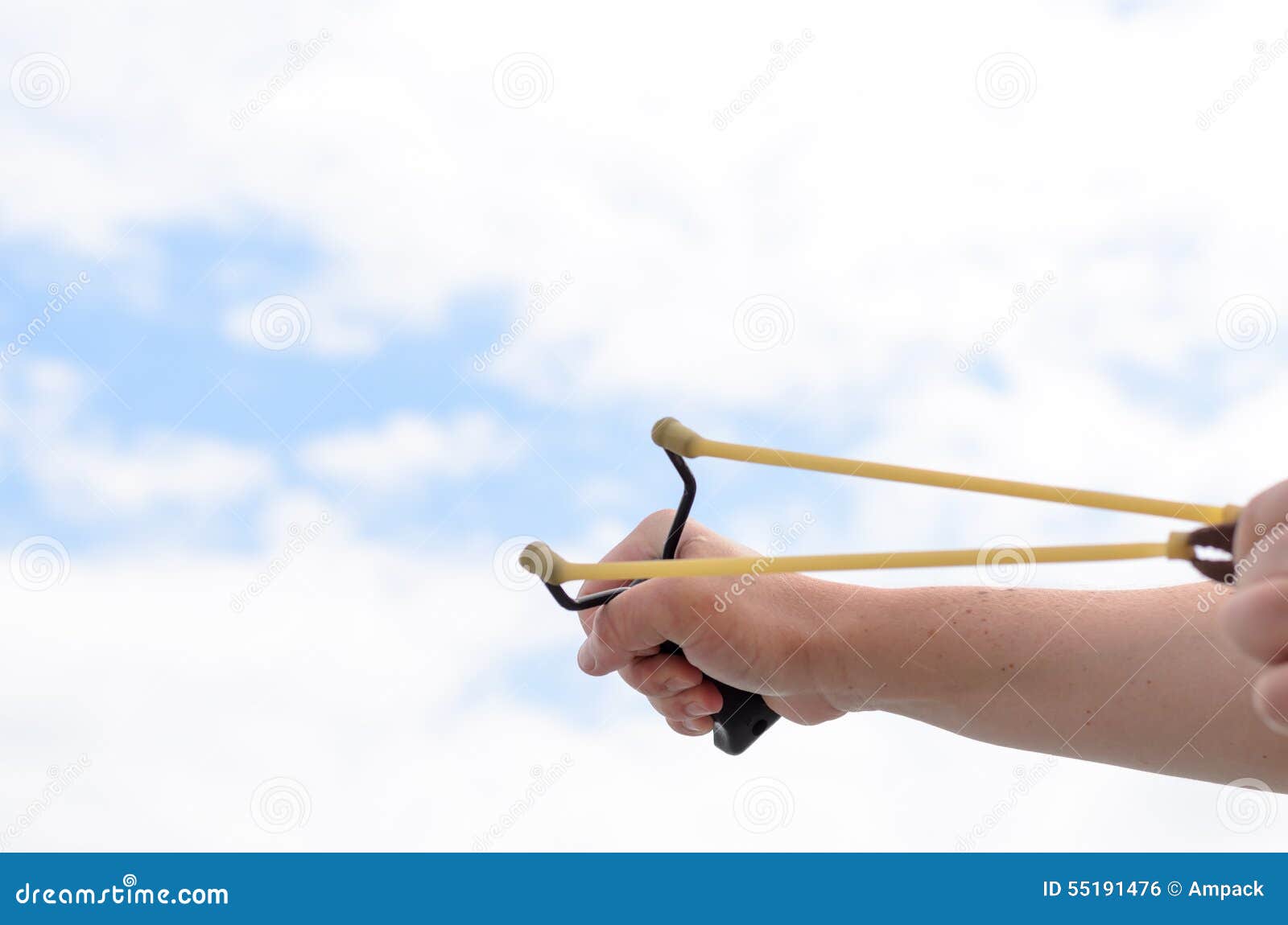 Hand Pulling Bands of His Stone Shooter Stick Stock Photo - Image of ...