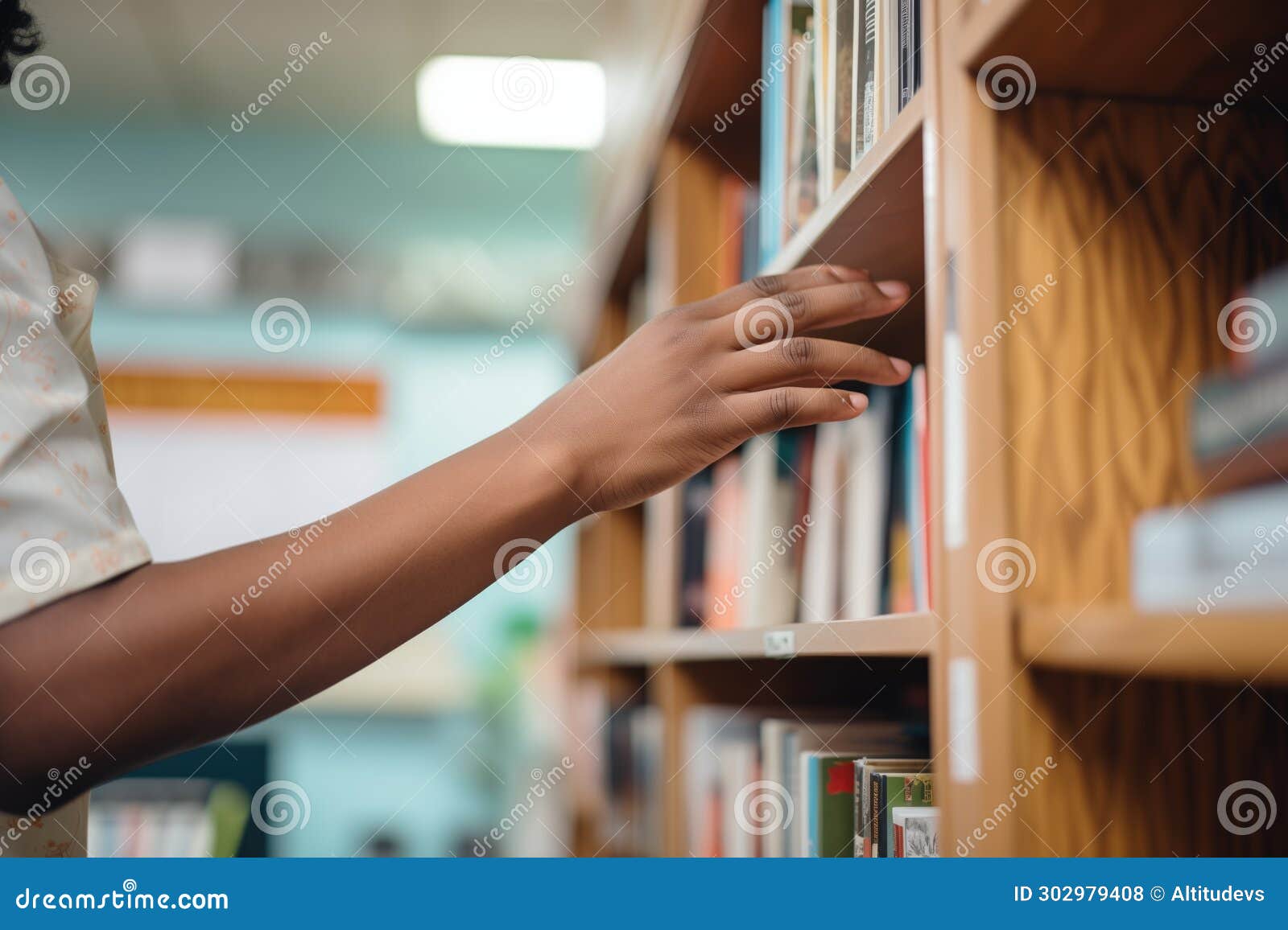 Hand Pulling a Book from a Shelf in a Library-style Store Stock ...