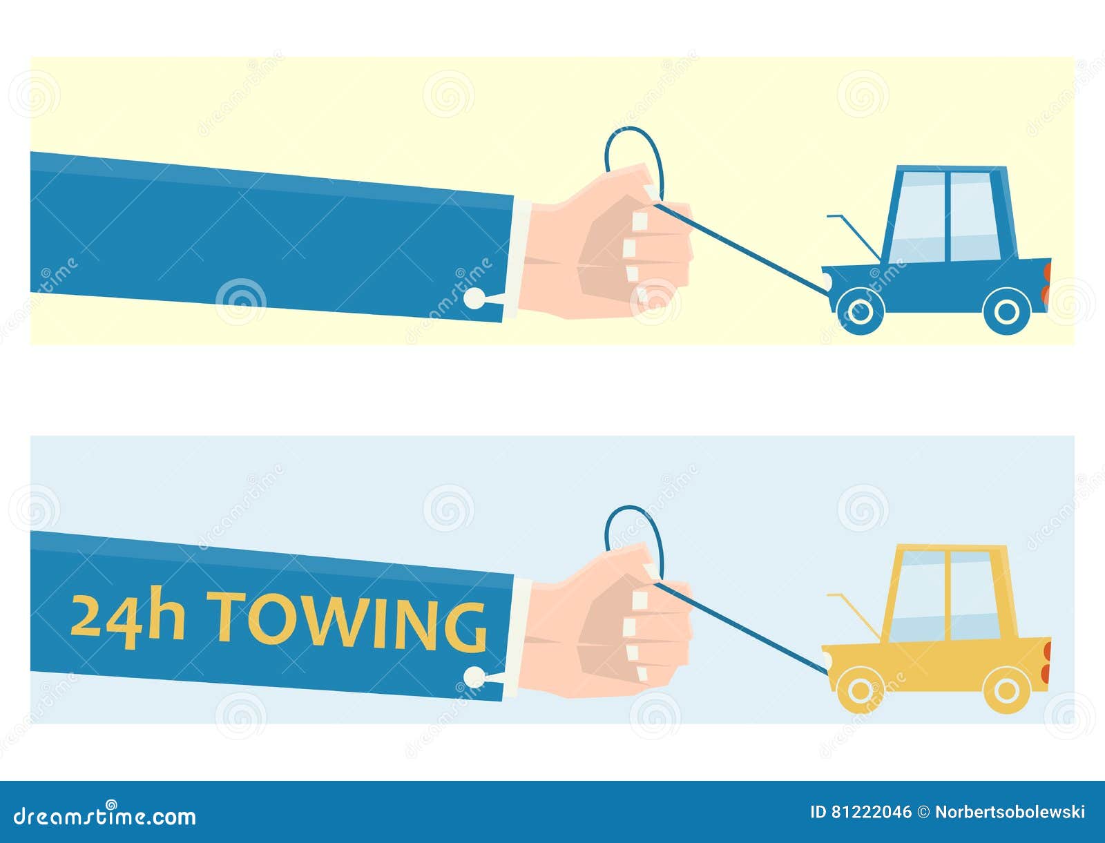 Hand pulling car stock vector. Illustration of pulling - 81222046