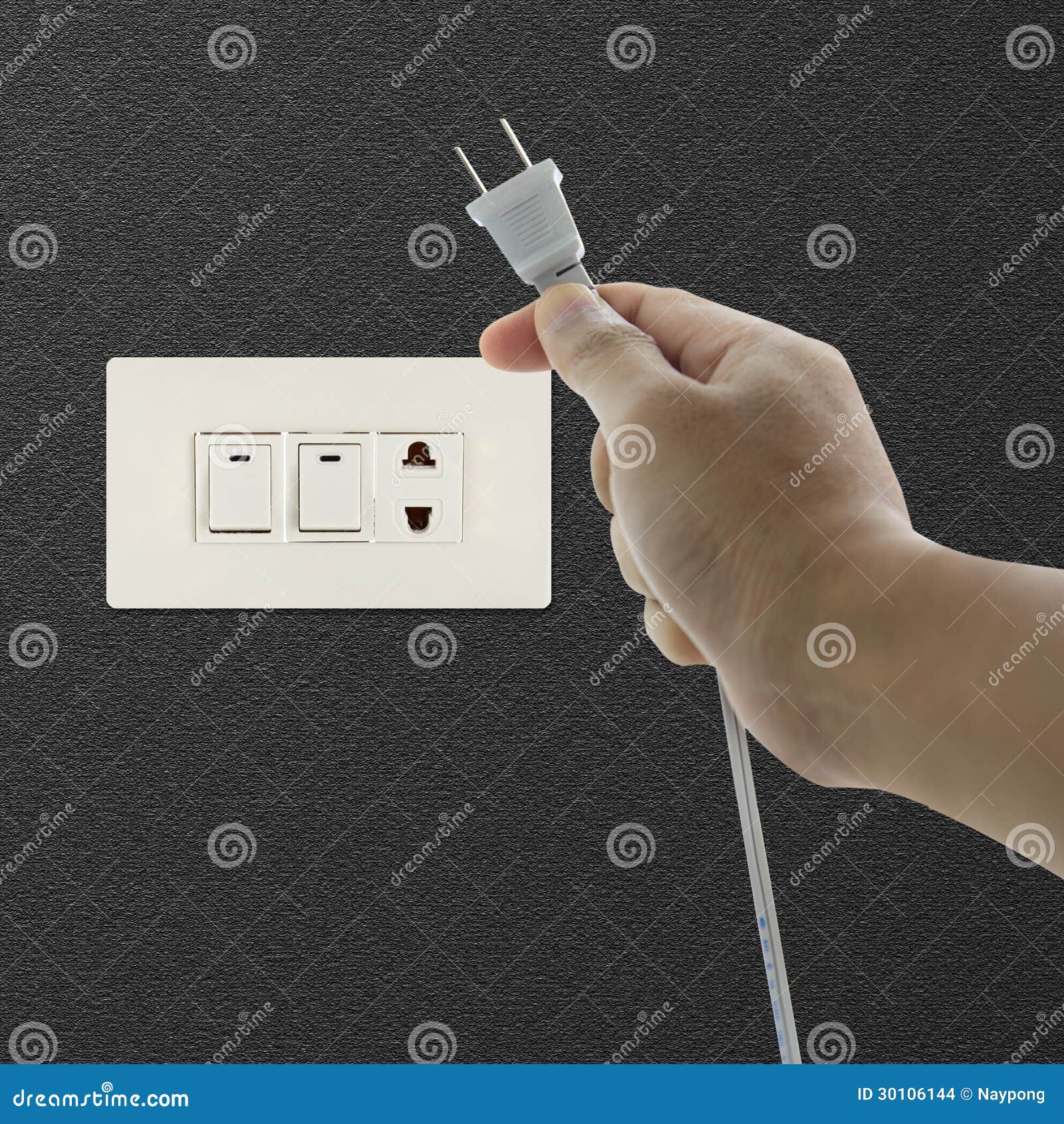 Hand Pulling Electrical Plug Stock Photo - Image of cable, household ...