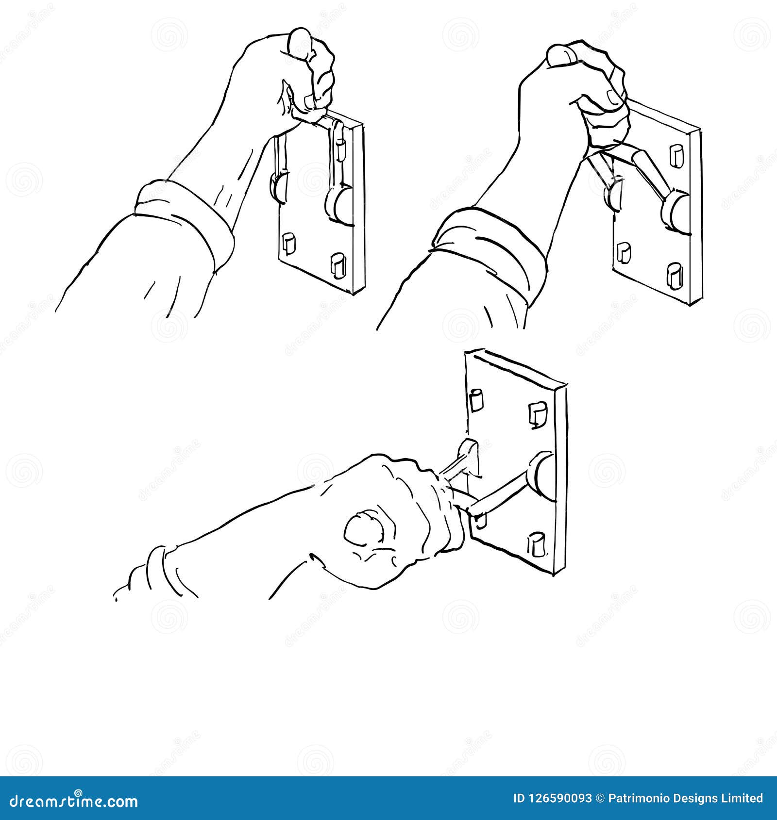 Hand Pulling In Debit Card At ATM From Lines And Triangles, Point ...