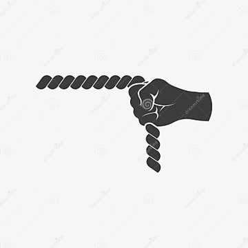 Hand Pulling a Rope Illustration Stock Illustration - Illustration of ...