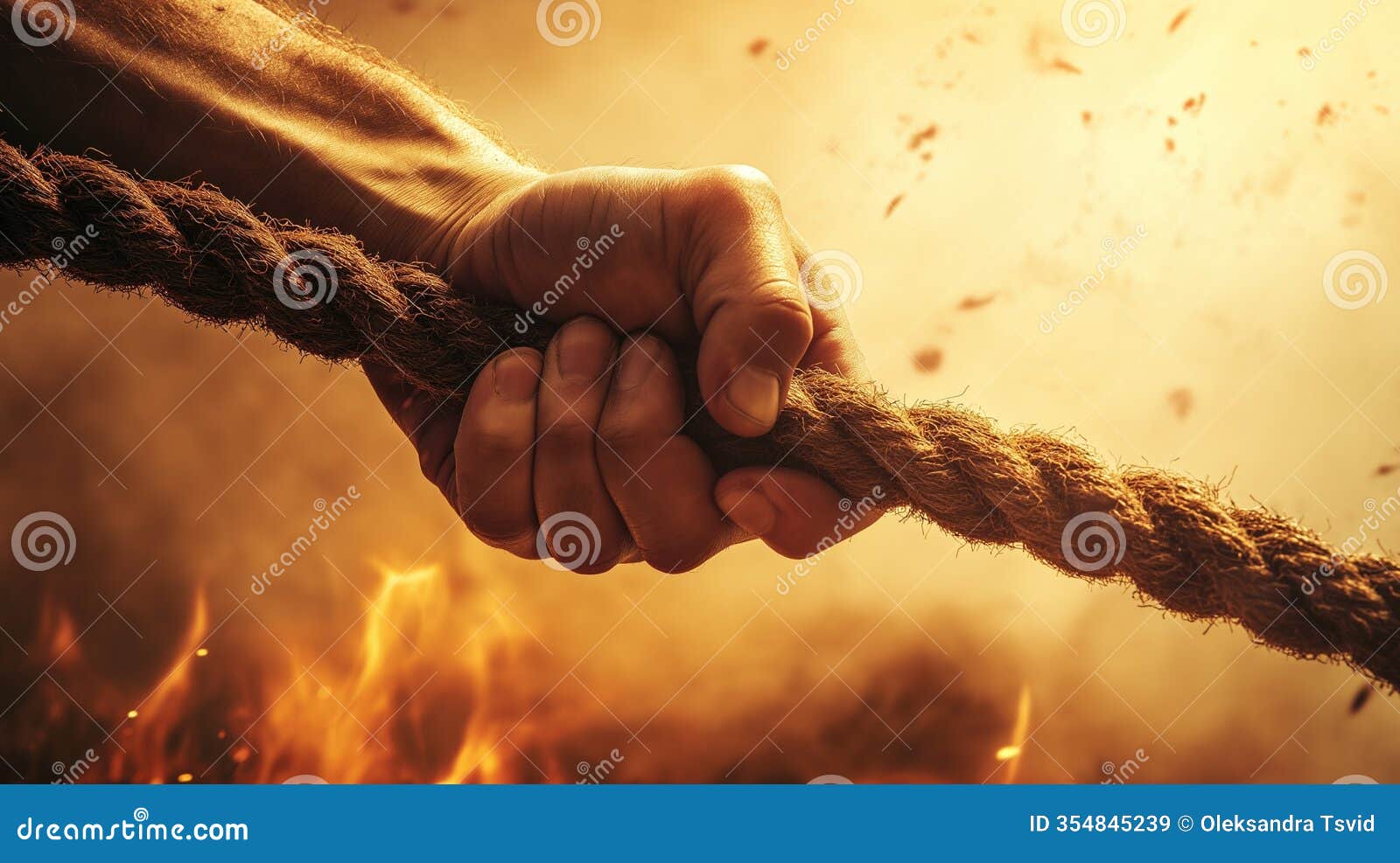 Hand Pulling a Rope in a Tug-of-war, Symbolizing Business Competition ...