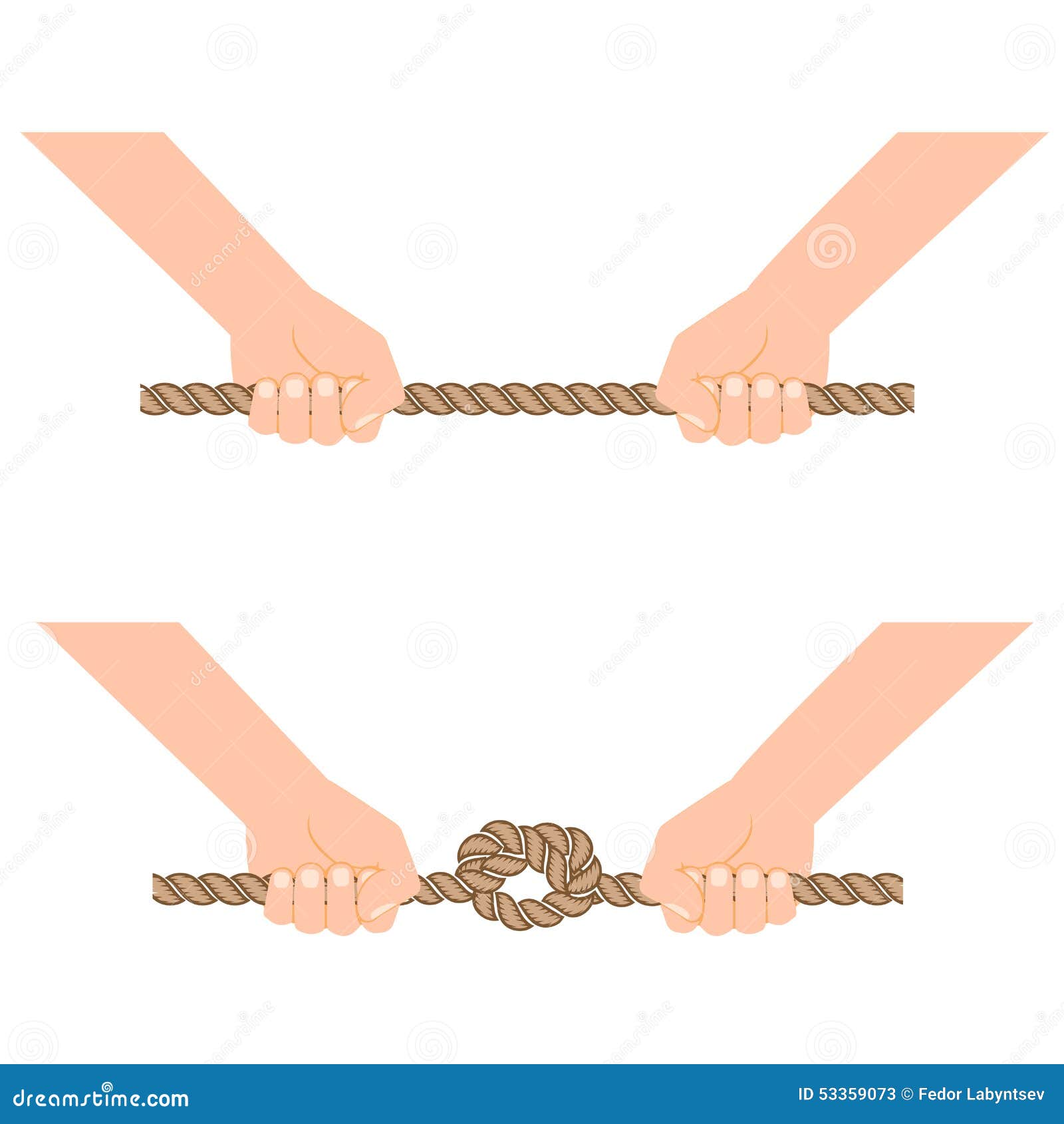 Hand Pulling a Rope on a White Background Clipart Stock Vector ...
