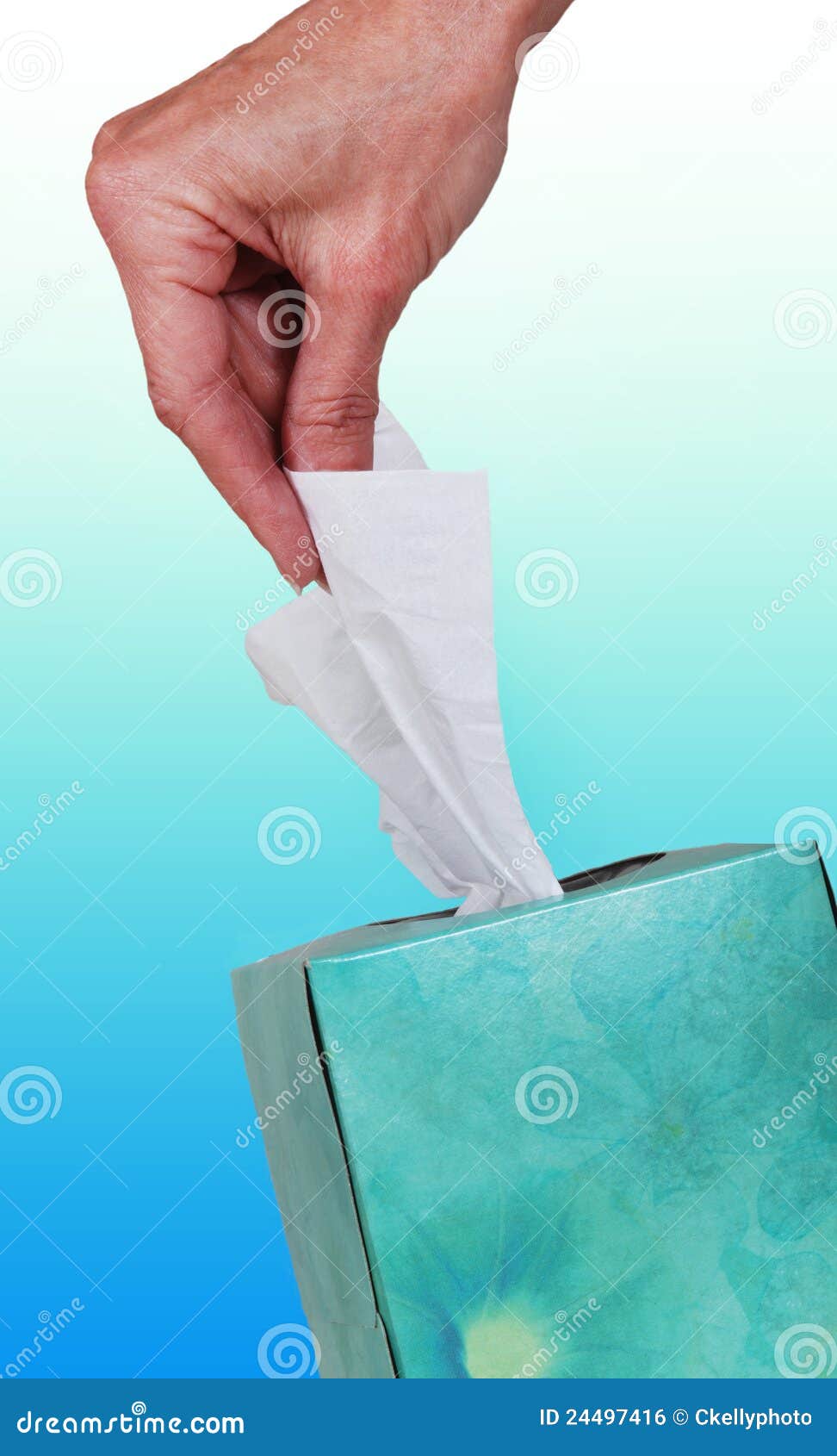 Hand pulling tissue stock photo. Image of illness, cold - 24497416