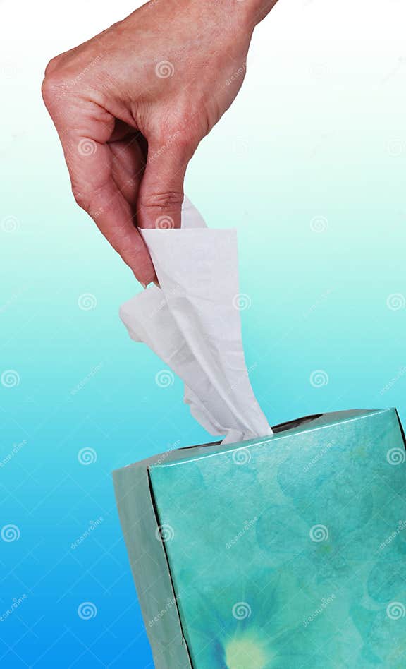 Hand pulling tissue stock photo. Image of illness, cold - 24497416