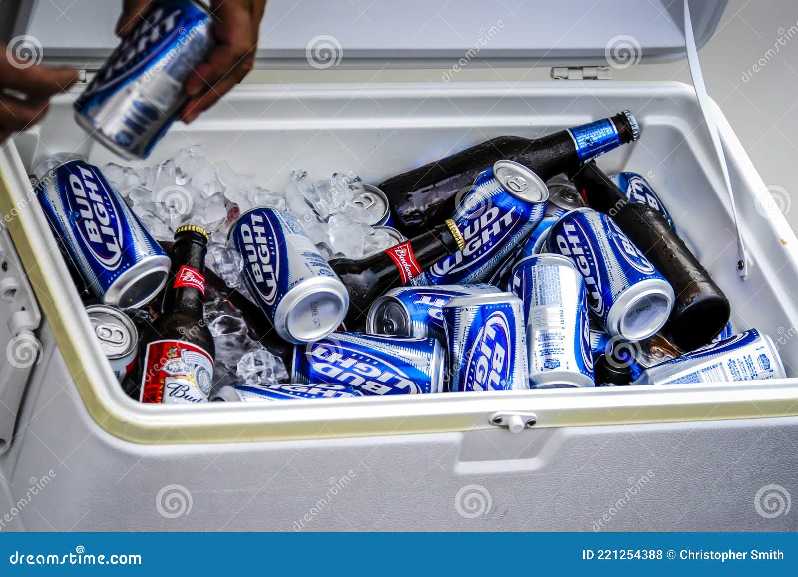 Tins and Bottles of Beer in an Cooler Box Editorial Stock Photo - Image ...