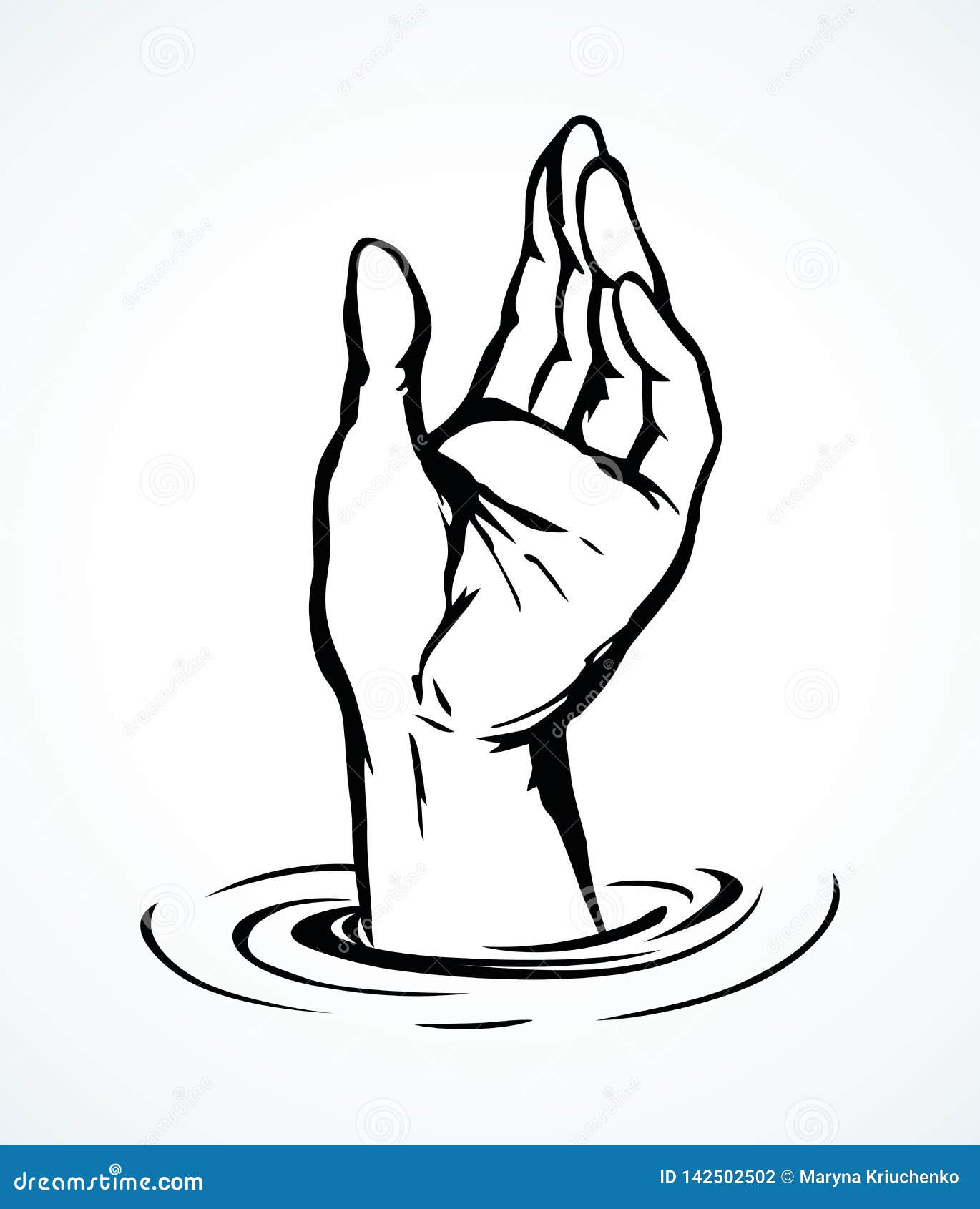 Hand Pulls Up. Vector Drawing Stock Vector - Illustration of bankruptcy ...