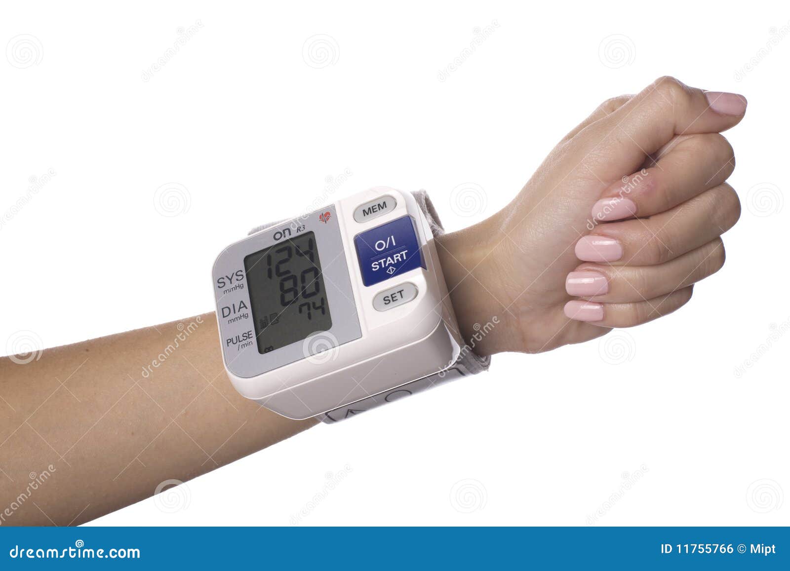 Hand with a pulsator stock photo. Image of visit, blood - 11755766