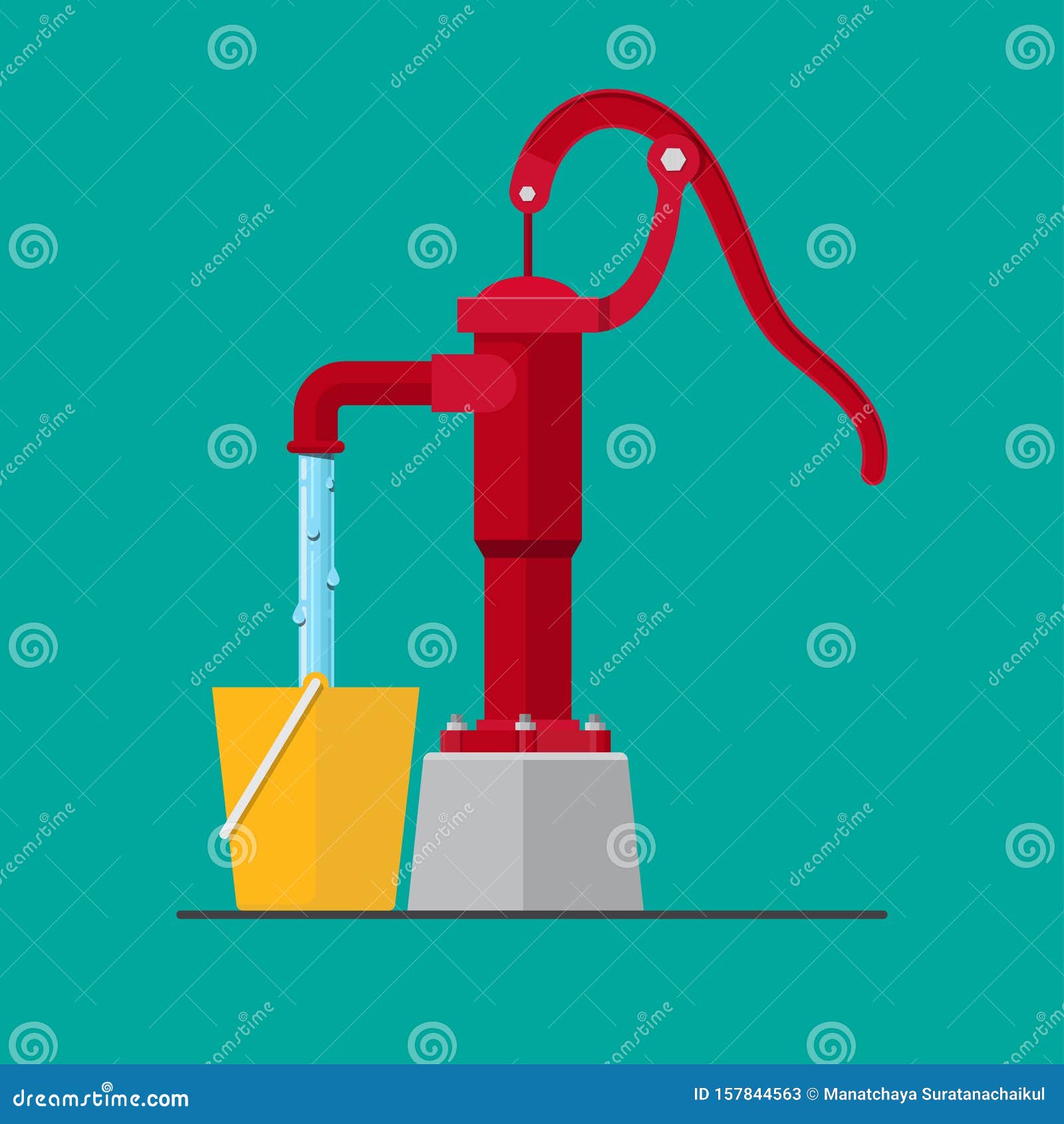 Hand pump ground water stock illustration. Illustration of life - 157844563