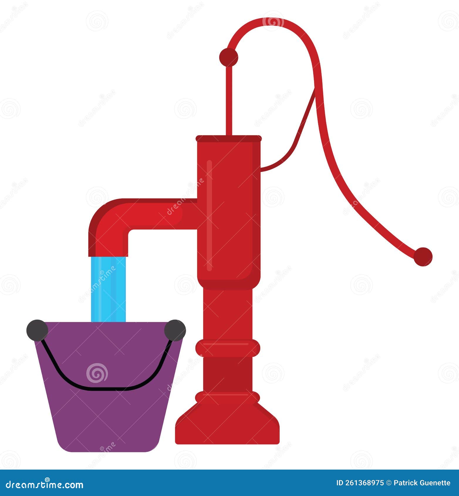 Hand pump, icon stock vector. Illustration of wash, design - 261368975