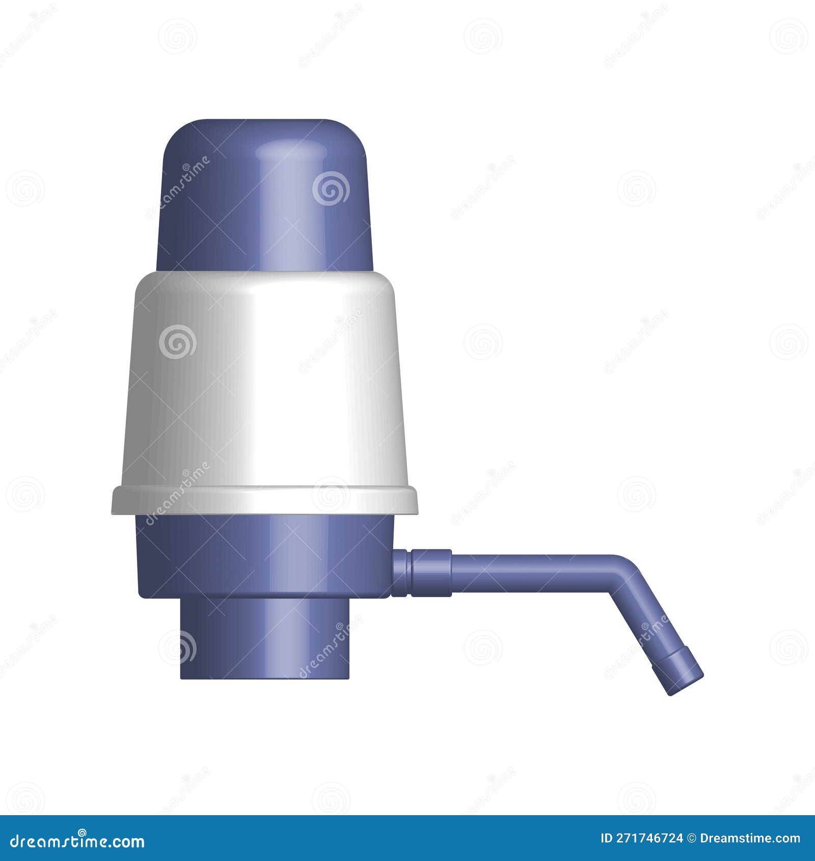 Hand Pump for Water, Front View. 3D Vector Illustration Stock Vector ...