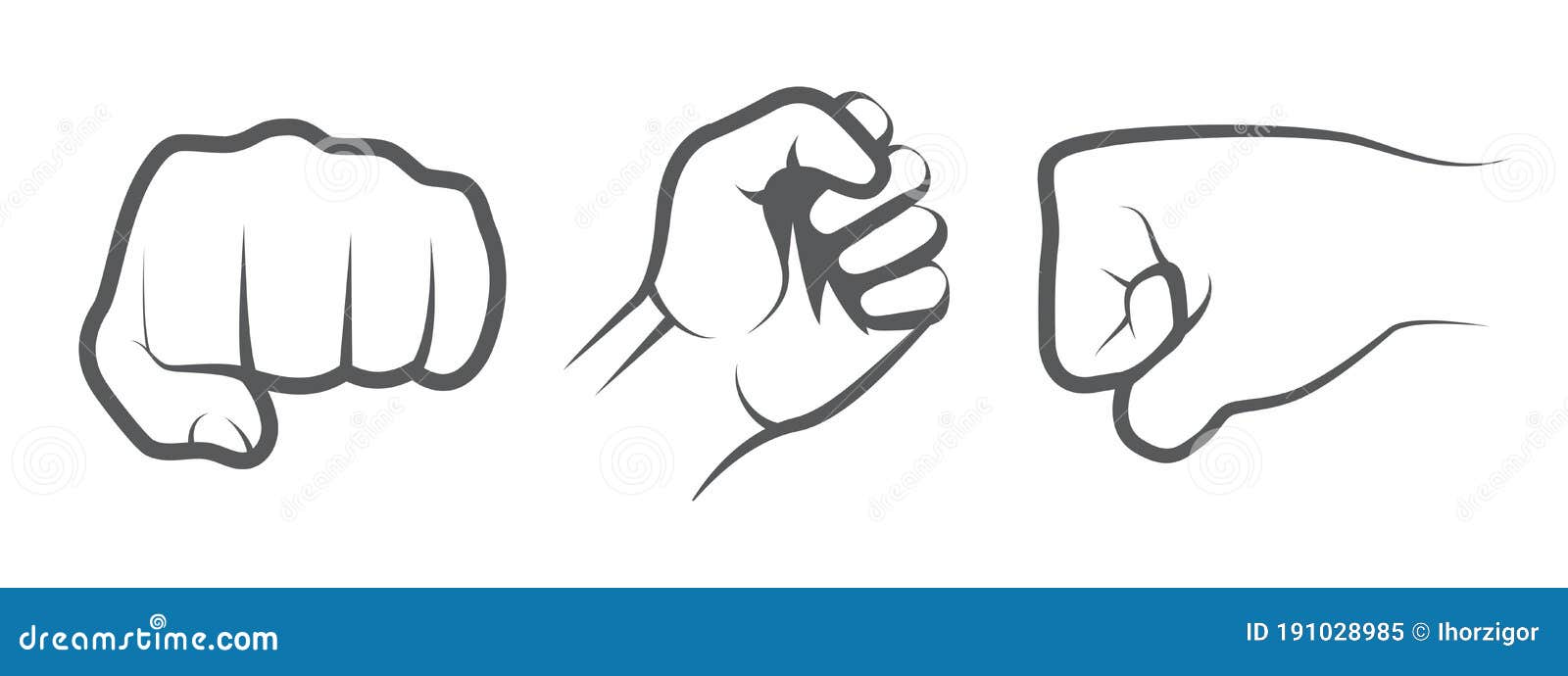 Hand Punch Icons on White Background Stock Vector - Illustration of ...