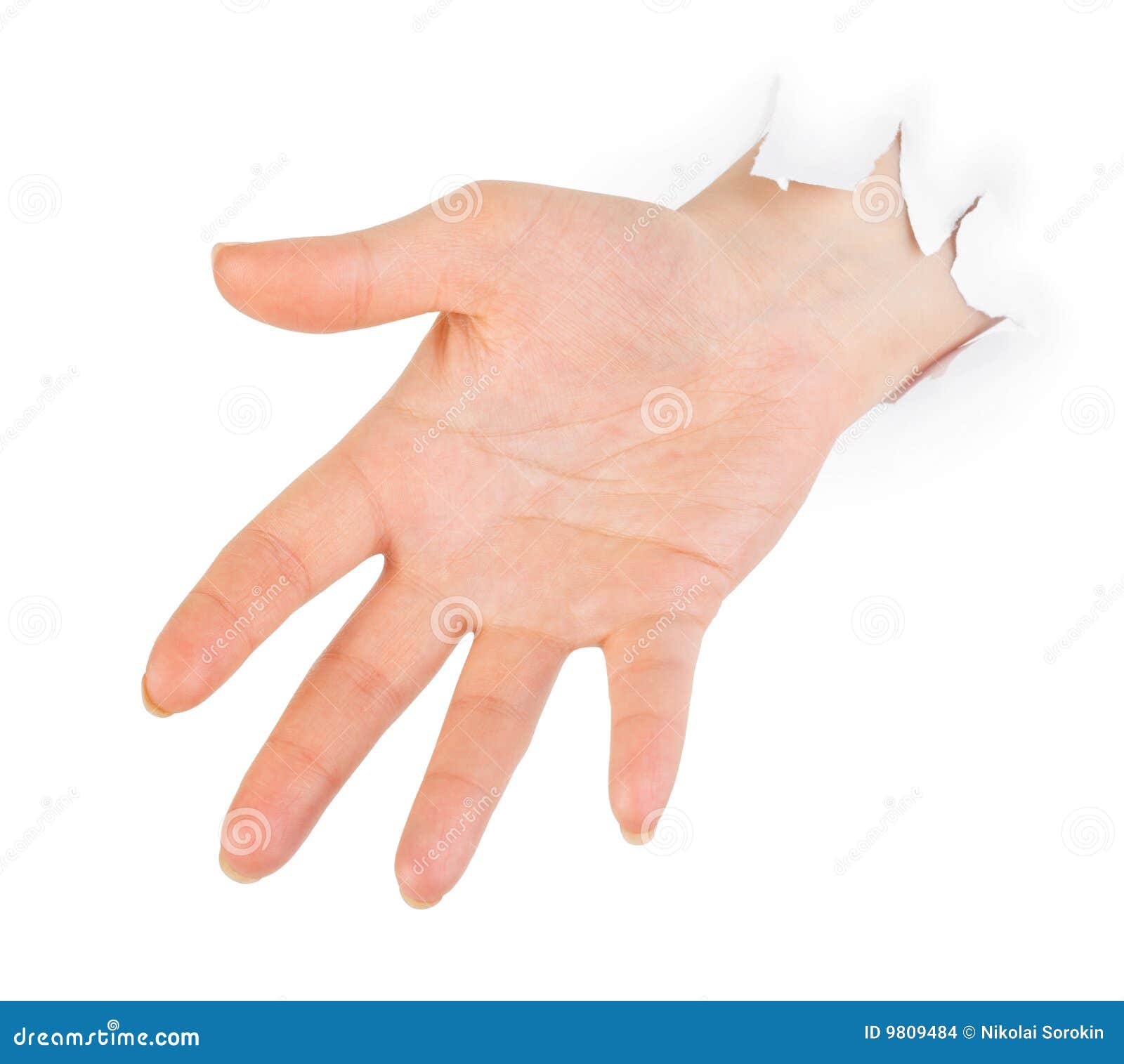 Hand Punching Hole Through Paper Stock Photo | CartoonDealer.com #12449856