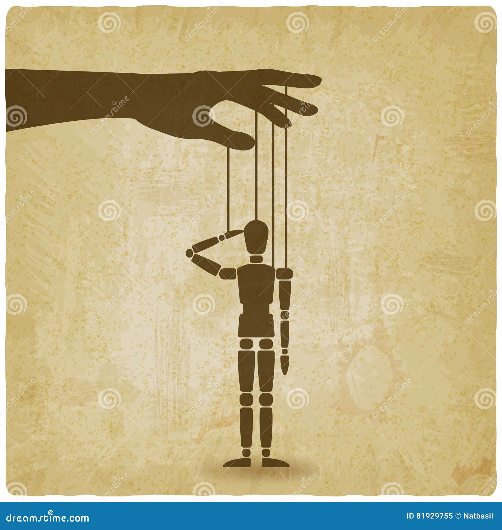 Hand Puppet Master Controlling Digital Brain. Royalty-Free Stock ...