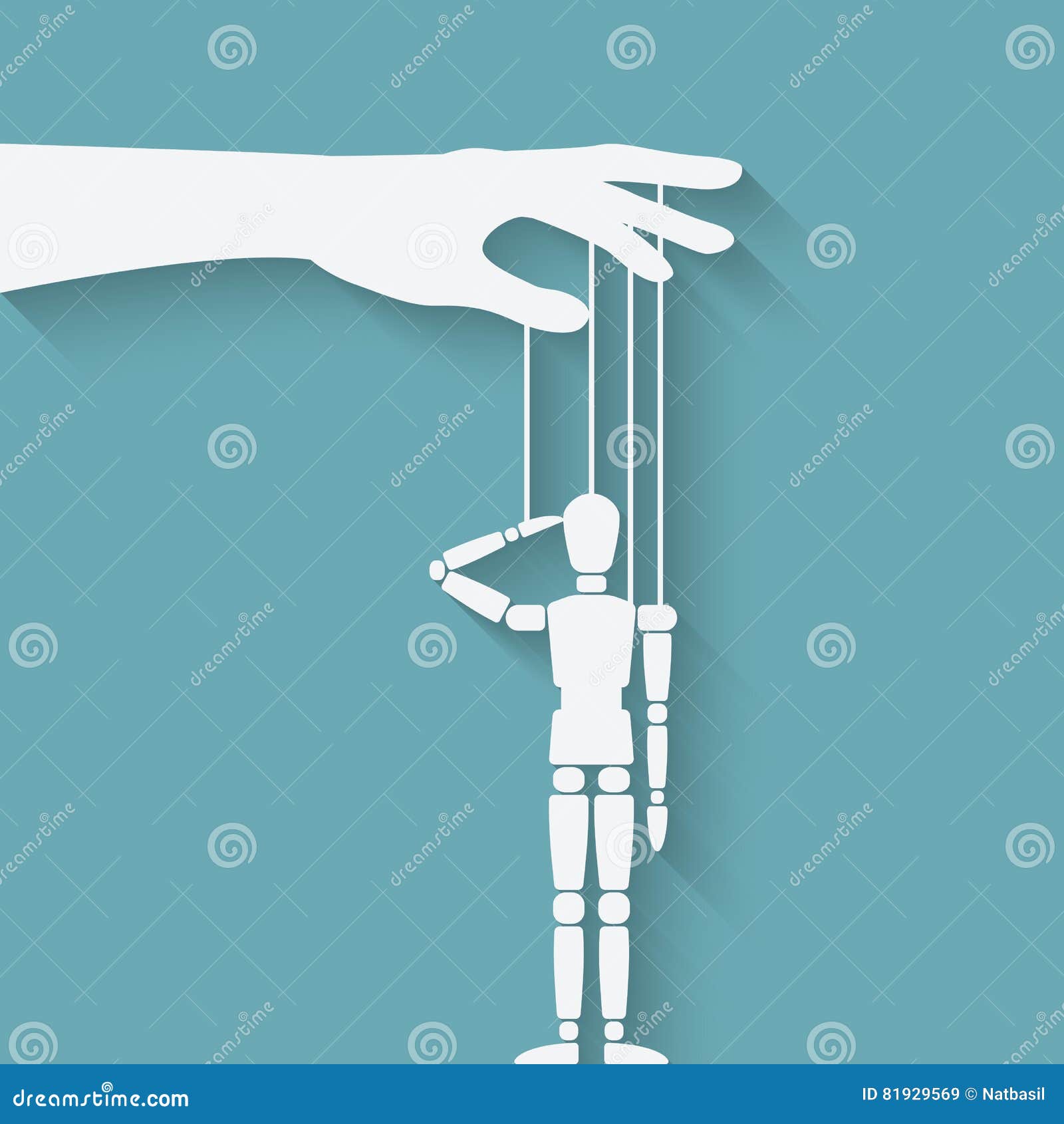 Hand with puppet stock vector. Illustration of hanging - 81929569