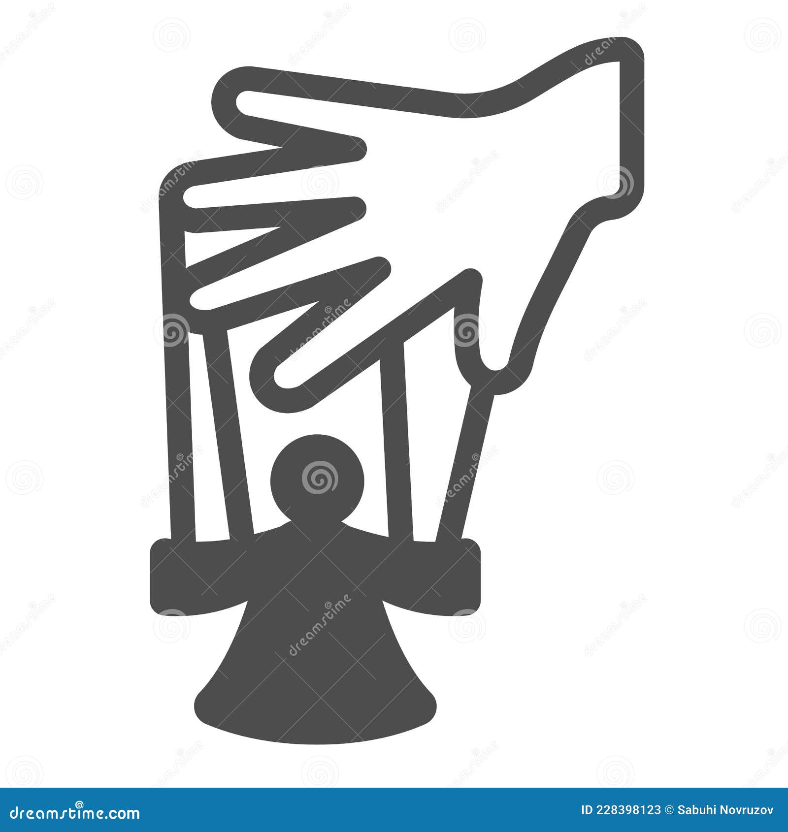Hand of the Puppeteer and Marionette Solid Icon, Theater Concept ... Hand of the Puppeteer and Marionette Solid Icon, Theater Concept ...