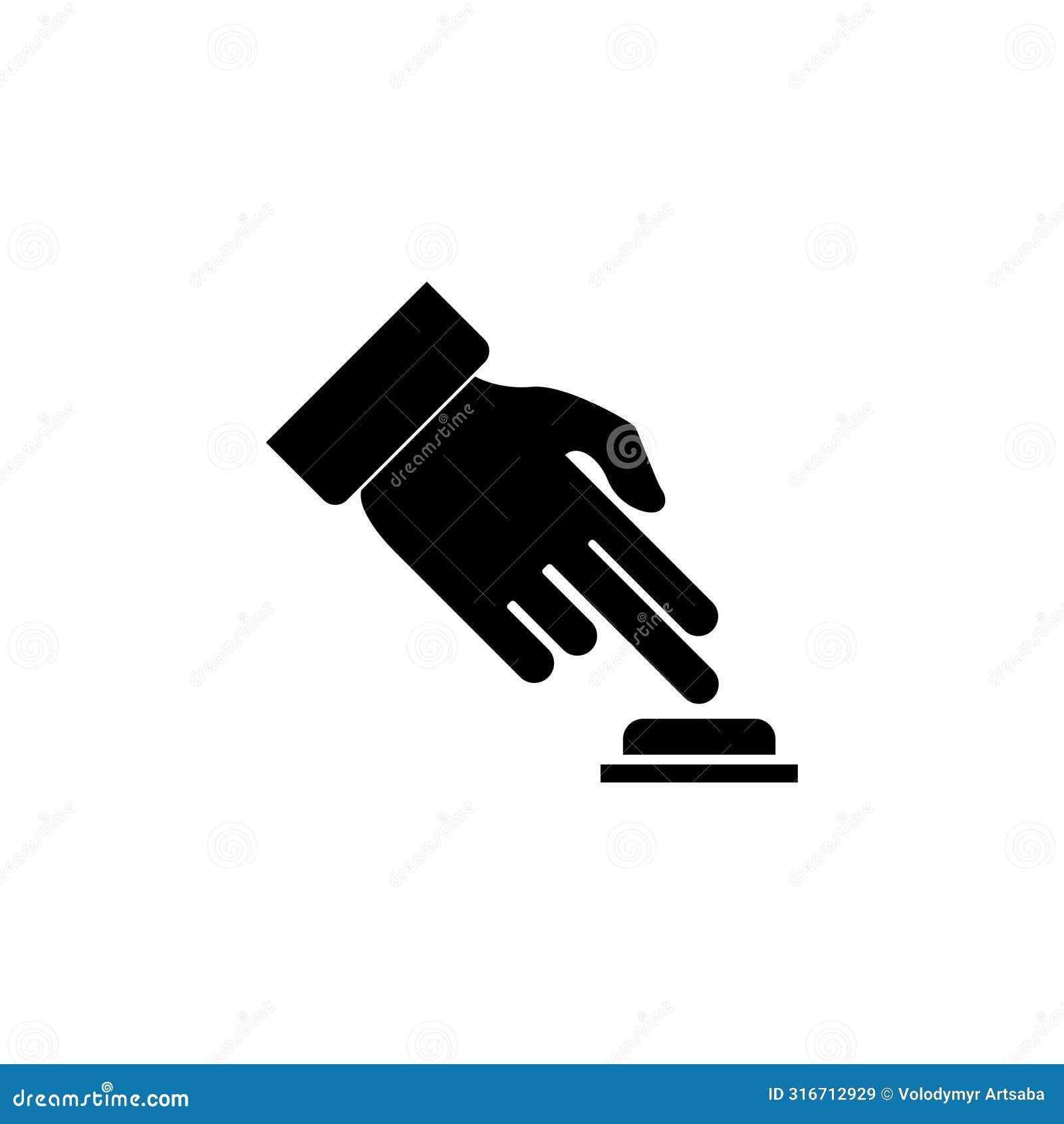 Hand Push Alarm Button Flat Vector Icon Stock Vector - Illustration of ...