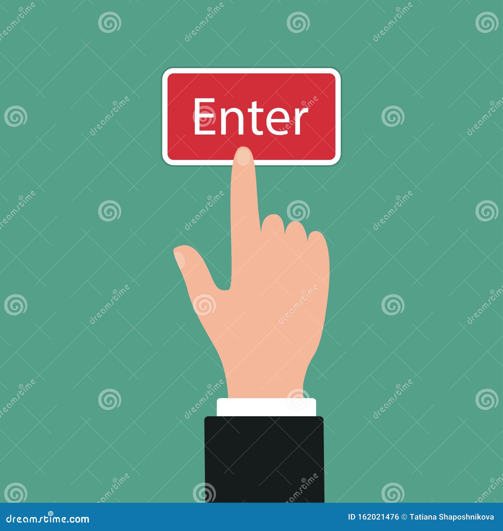 Hand Push Button Enter. Icon of Web Button Stock Illustration ...