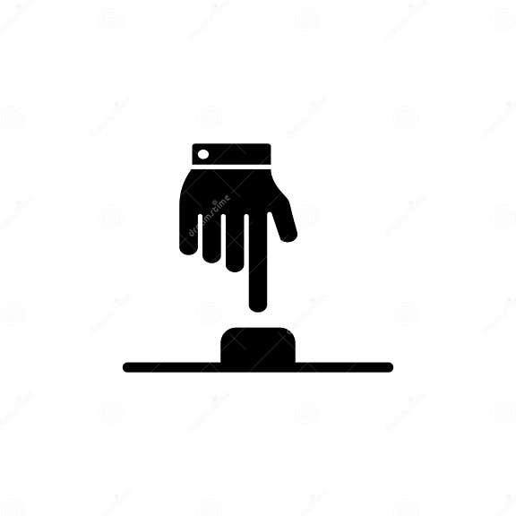 Hand Push Button Icon Set. Press from Hand Doorbel Vector Symbol in a ... Hand Push Button Icon Set. Press from Hand Doorbel Vector Symbol in a ...