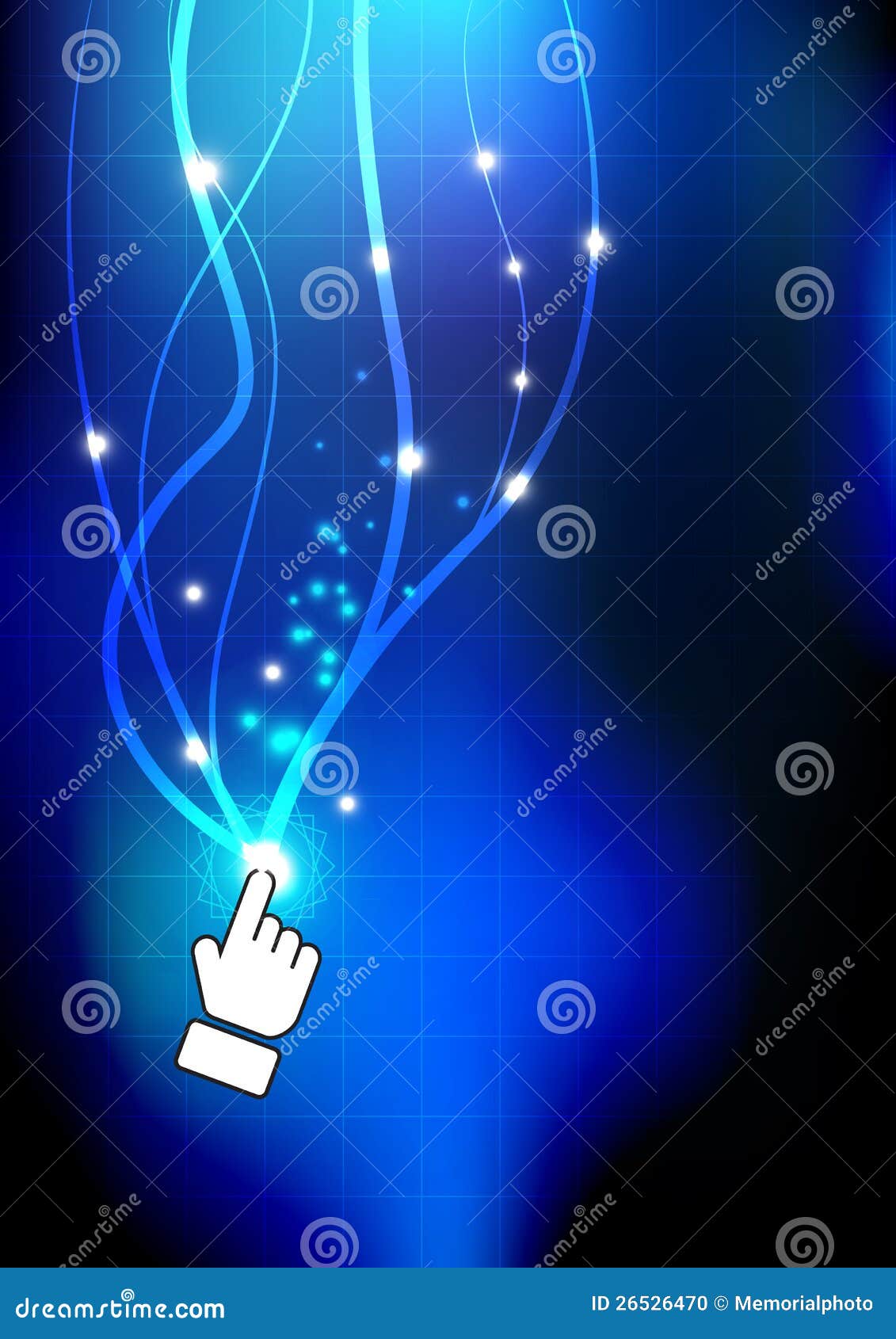 Hand push magic button stock vector. Illustration of motion - 26526470