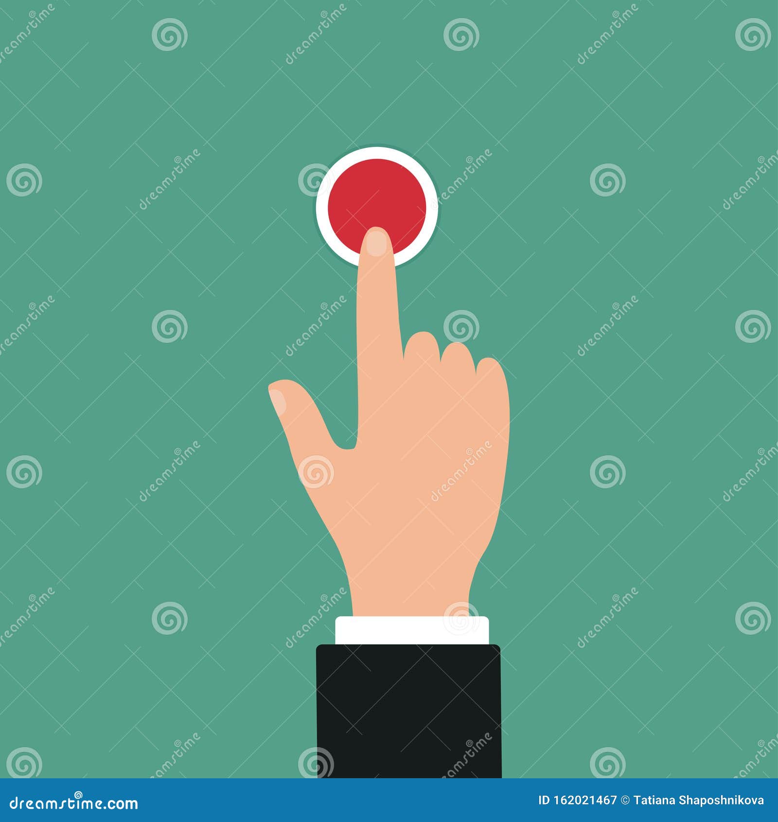 Hand Push Red Button. Icon of Web Button Stock Illustration ...