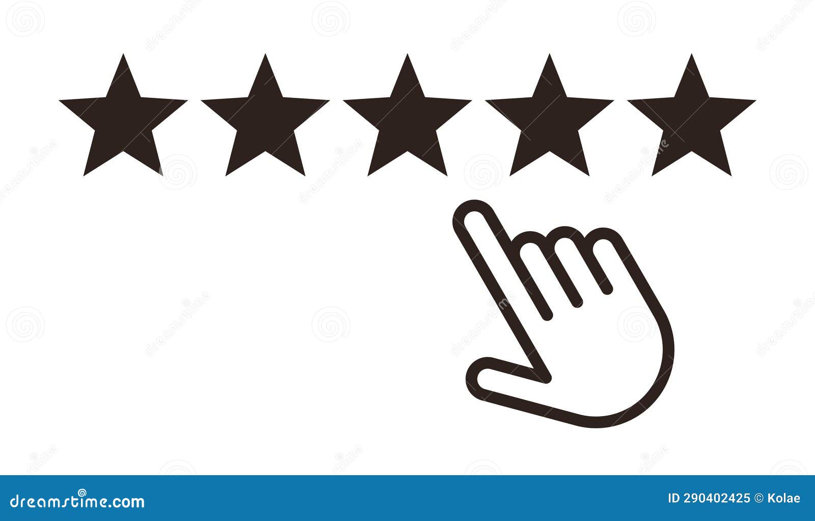 Hand Push on Star. Rating Concept Stock Illustration - Illustration of ...