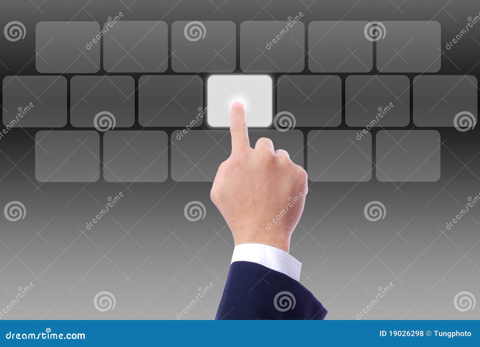 Hand pushing button stock photo. Image of advanced, hand - 19026298