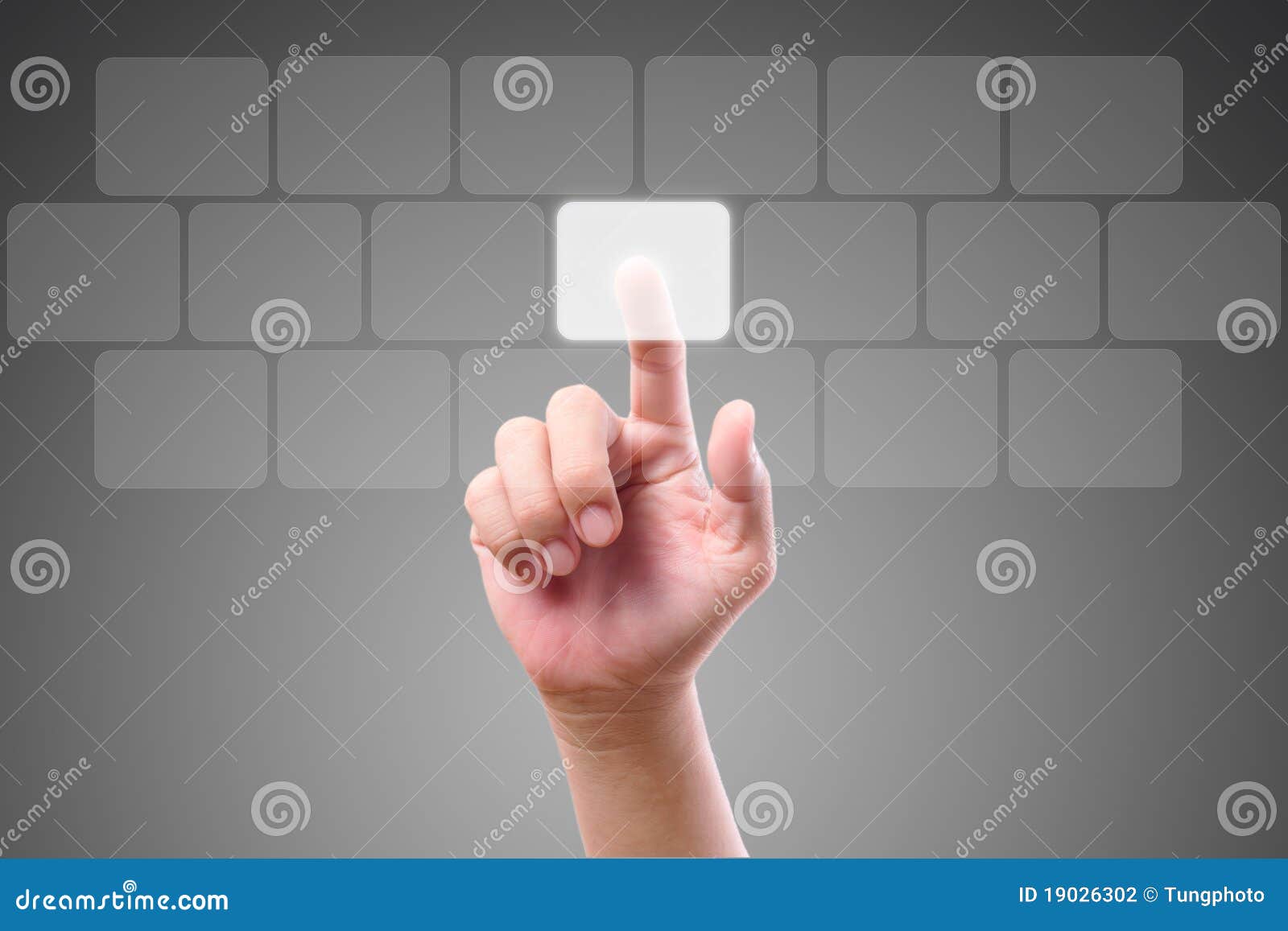 Hand pushing button stock photo. Image of display, innovation - 19026302