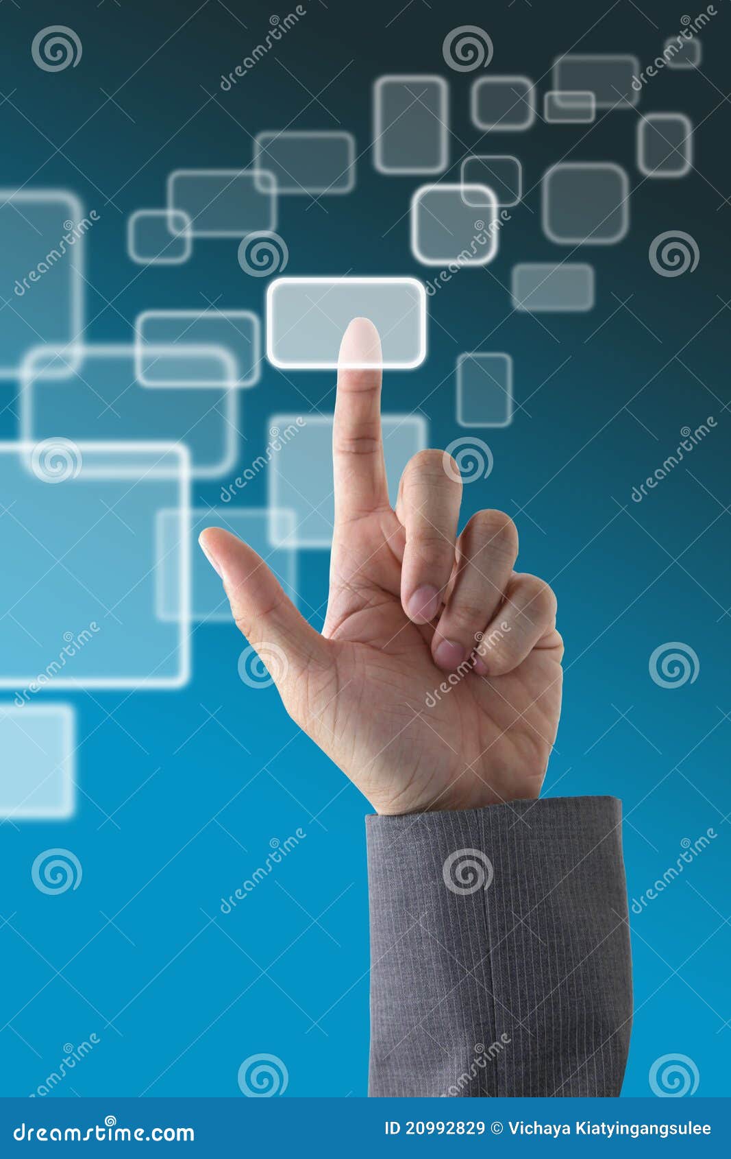 Hand pushing button stock image. Image of hand, effect - 20992829