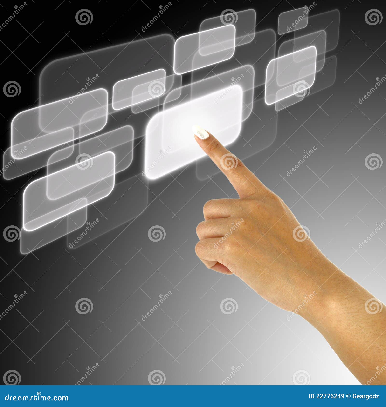 Hand pushing a button stock illustration. Illustration of background ...