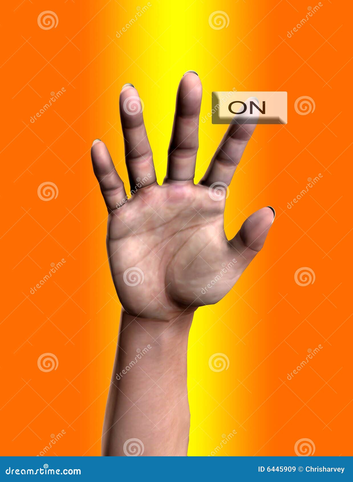 Hand Pushing on Button stock illustration. Illustration of text - 6445909