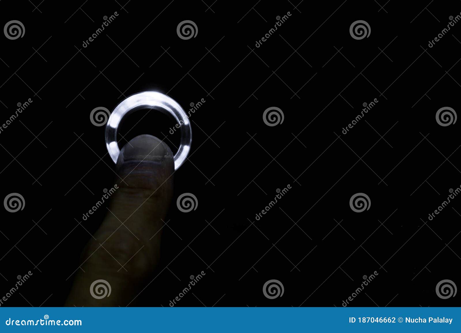 Hand Pushing Button on Black Background Stock Photo - Image of space ...