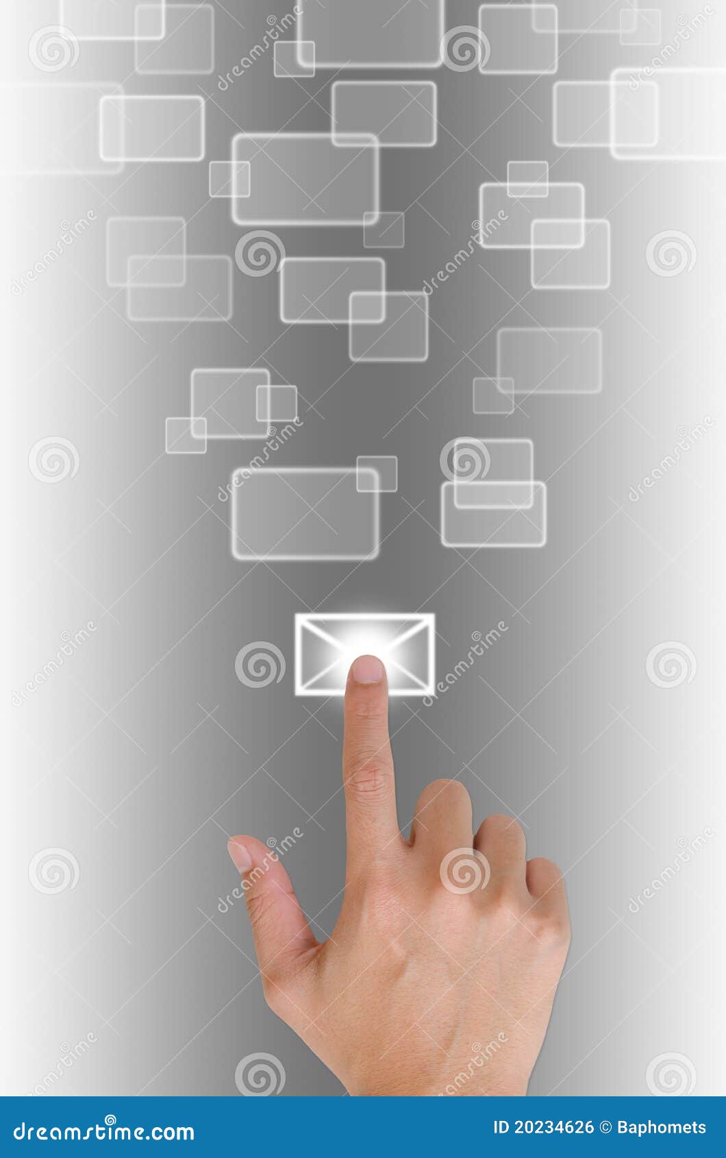 Hand Pushing a Button Email Stock Photo - Image of call, dial: 20234626