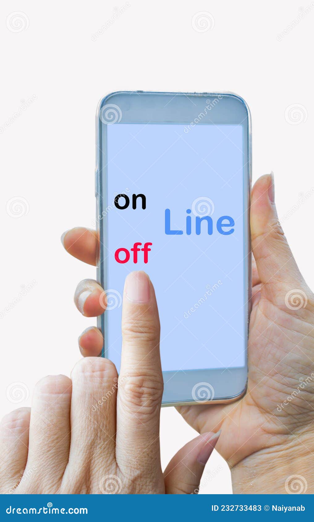 Hand Pushing a Button Off on Mobile Phone Stock Illustration ...