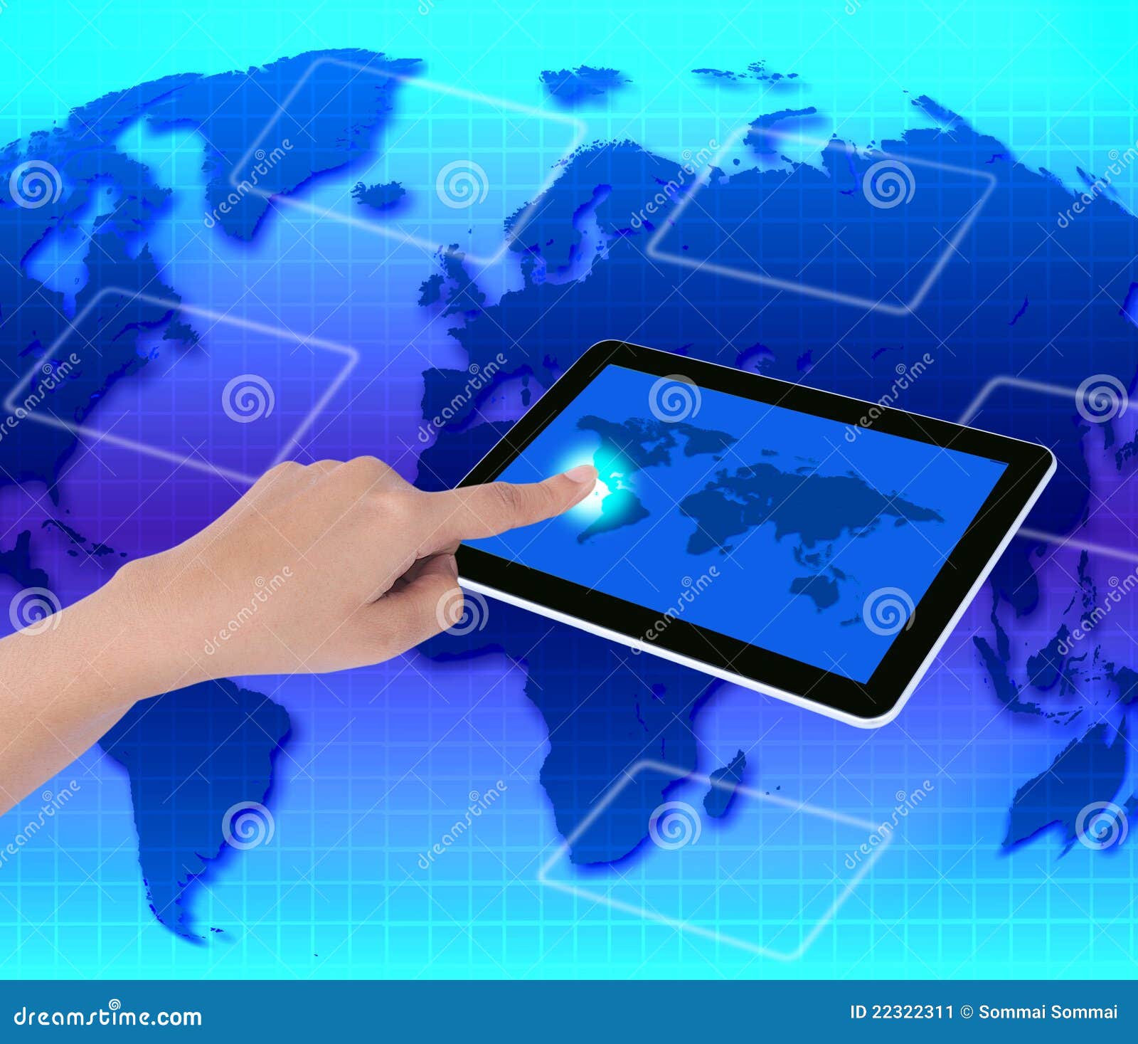 Hand Pushing a Button on a Touch Screen Stock Image - Image of choose ...