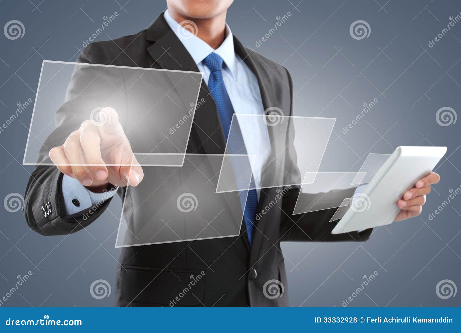 Hand Pushing a Button on a Touch Screen Interface Stock Photo - Image ...