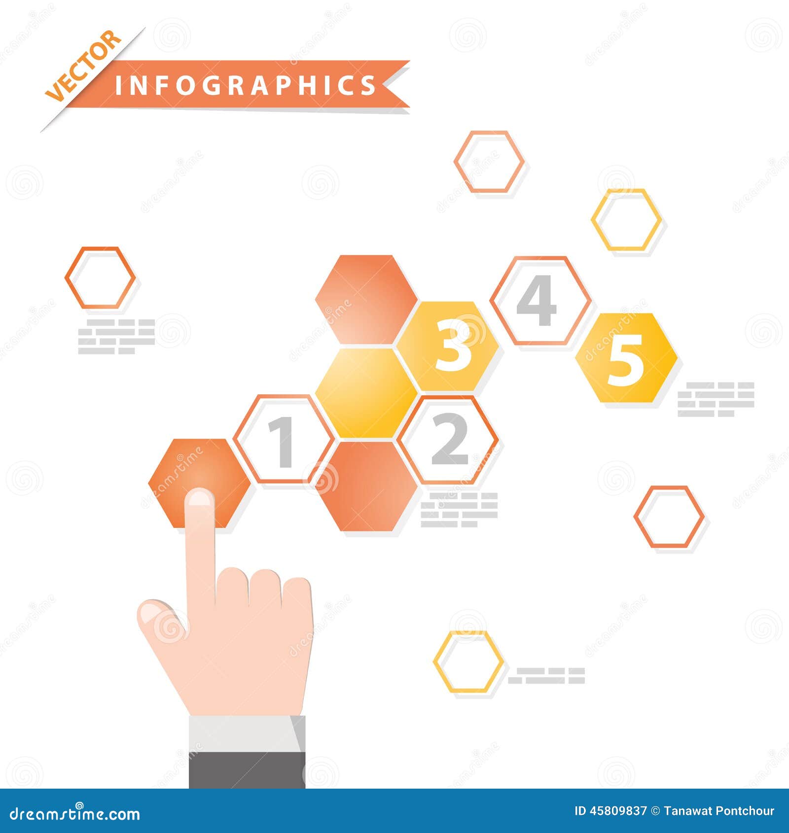 Hand pushing button stock vector. Illustration of advanced - 45809837