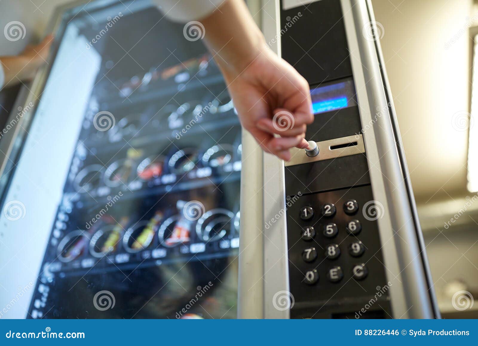 Hand Pushing Button On Vending Machine Royalty-Free Stock Image ...