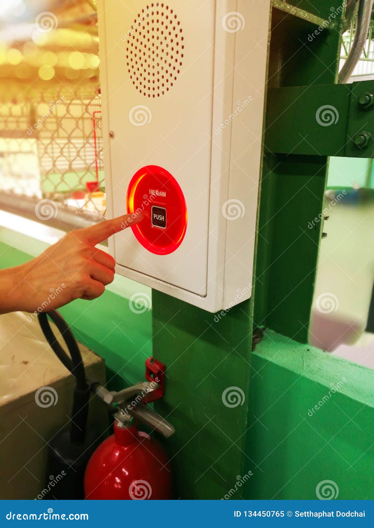 Hand is Pushing Fire Alarm Switch Stock Image - Image of pressing ...