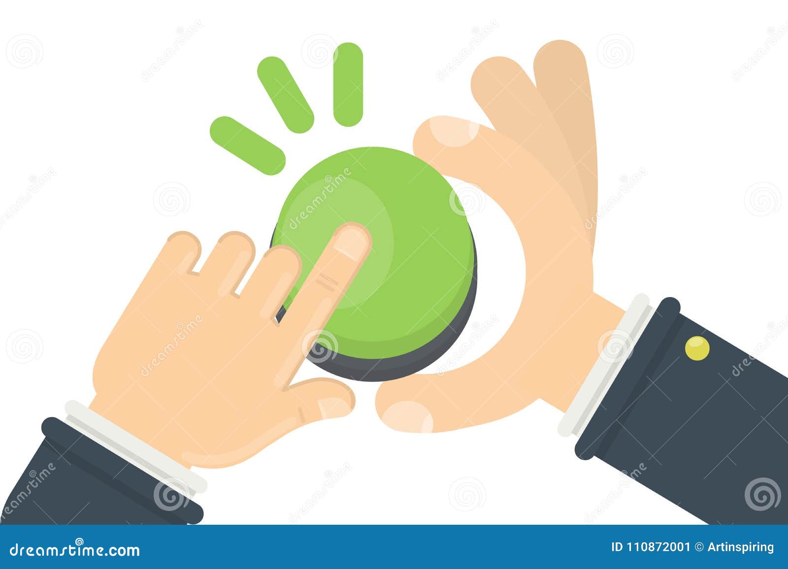 Hand pushing green button stock vector. Illustration of green - 110872001 Hand pushing green button stock vector. Illustration of green - 110872001