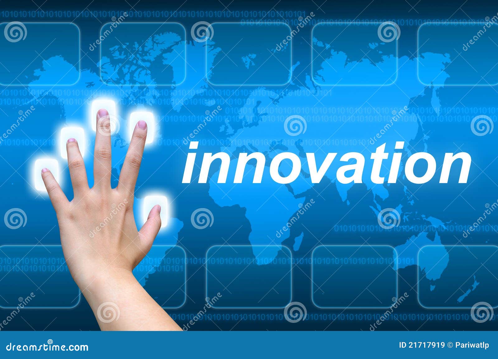 Hand pushing innovation stock image. Image of business - 21717919