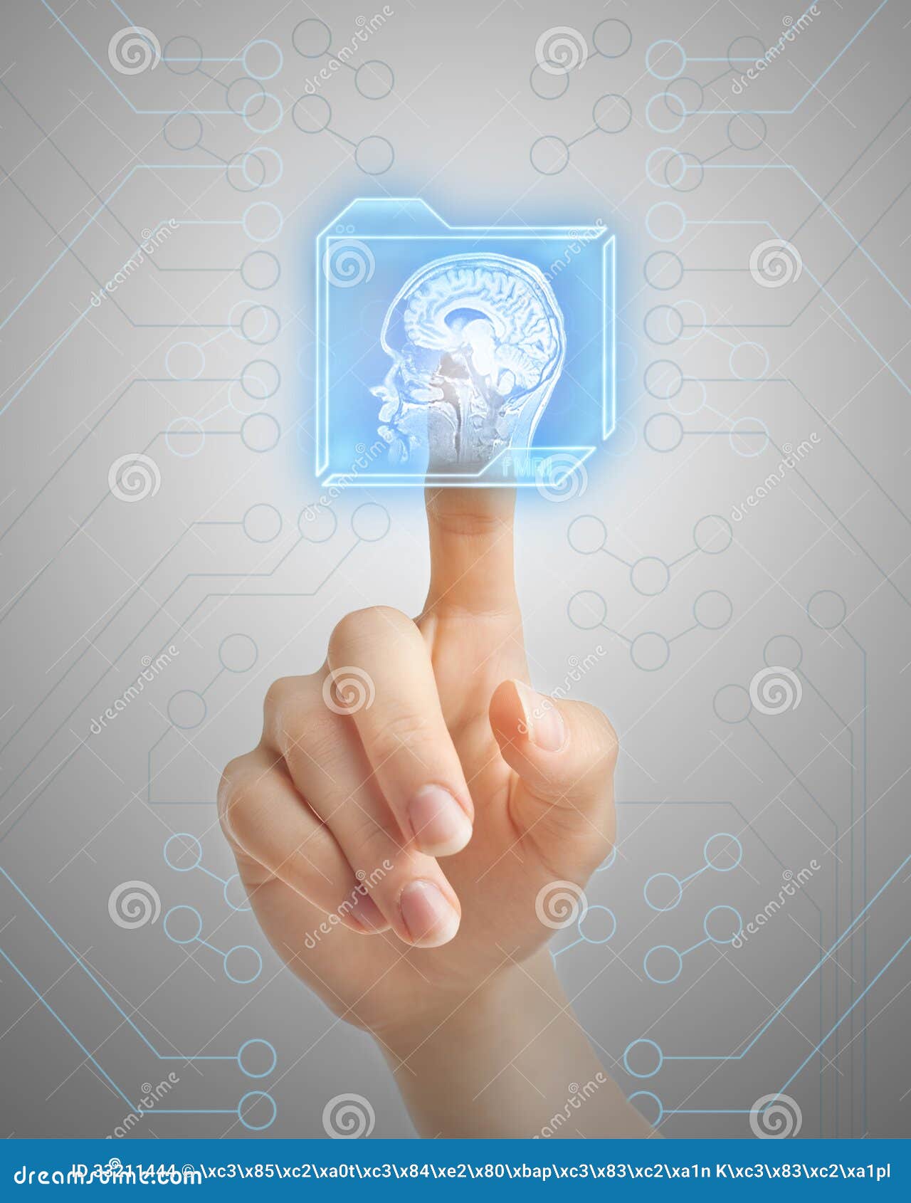 Hand pushing MRI button stock photo. Image of healthcare - 33211444