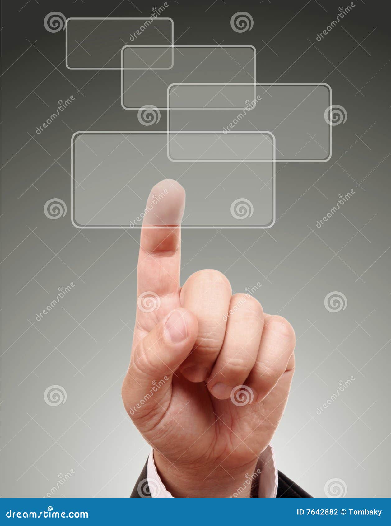 The Hand Pushing One of the Buttons Stock Photo - Image of advertising ...
