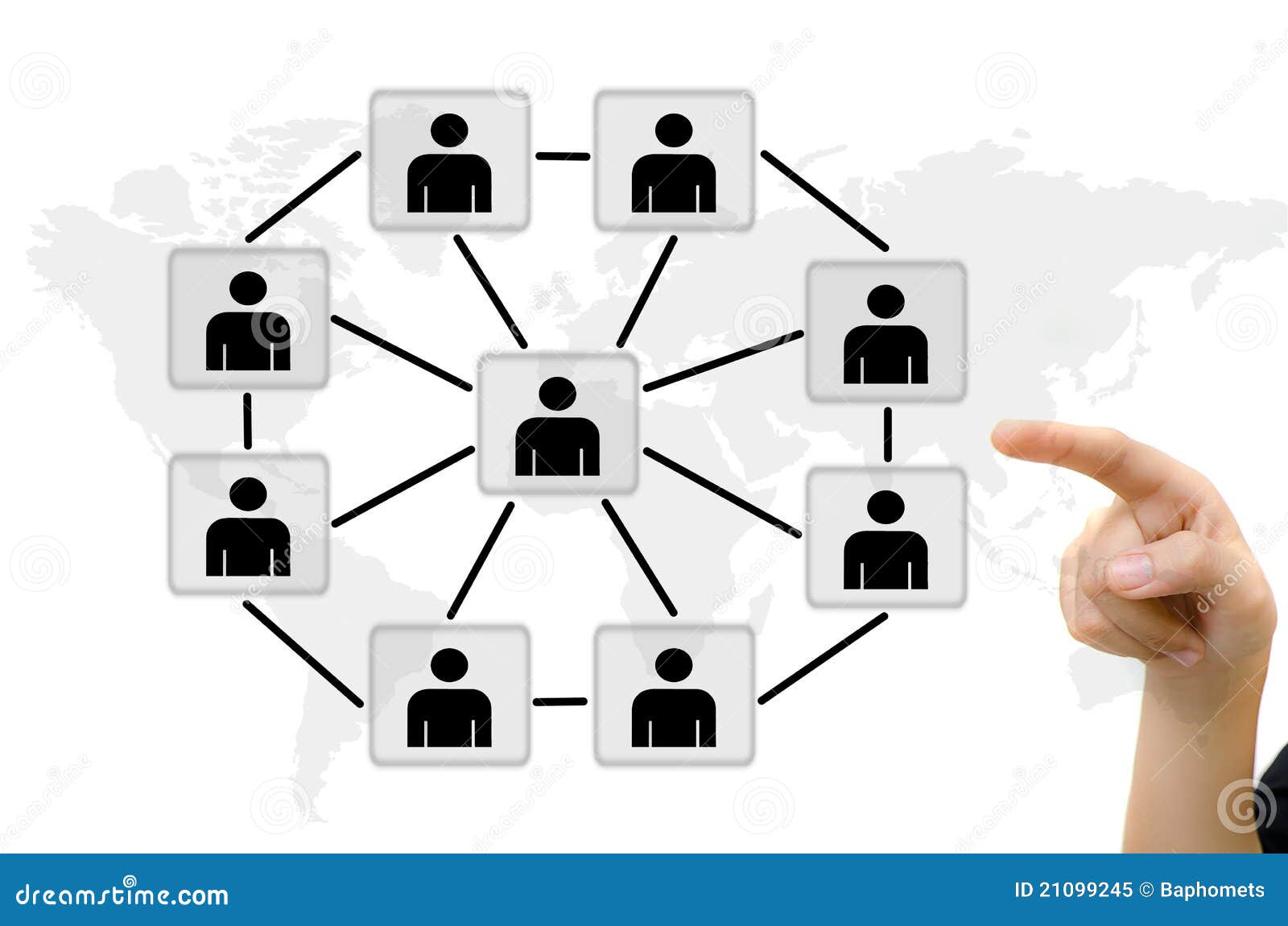 Hand Pushing People Communication Social Network Stock Image - Image of ...