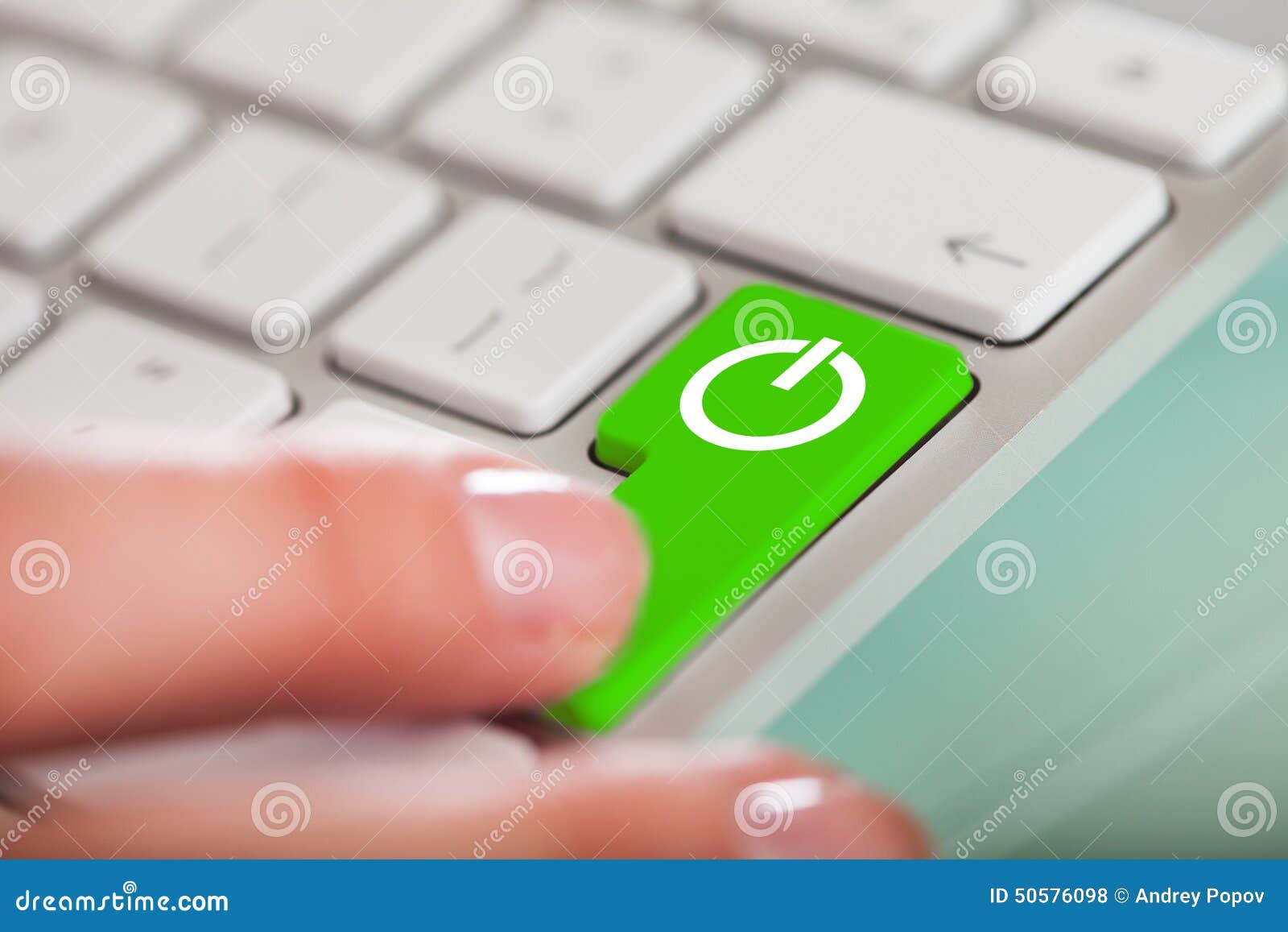 Hand Pushing the Power Button Stock Photo - Image of power, macro: 50576098