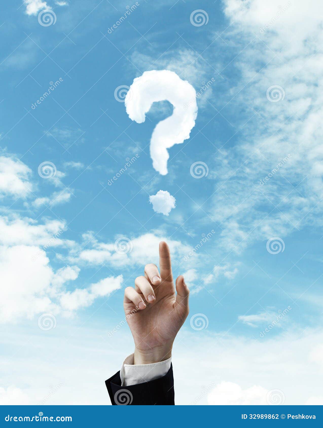 Hand Pushing At Question Mark Stock Photography | CartoonDealer.com ...