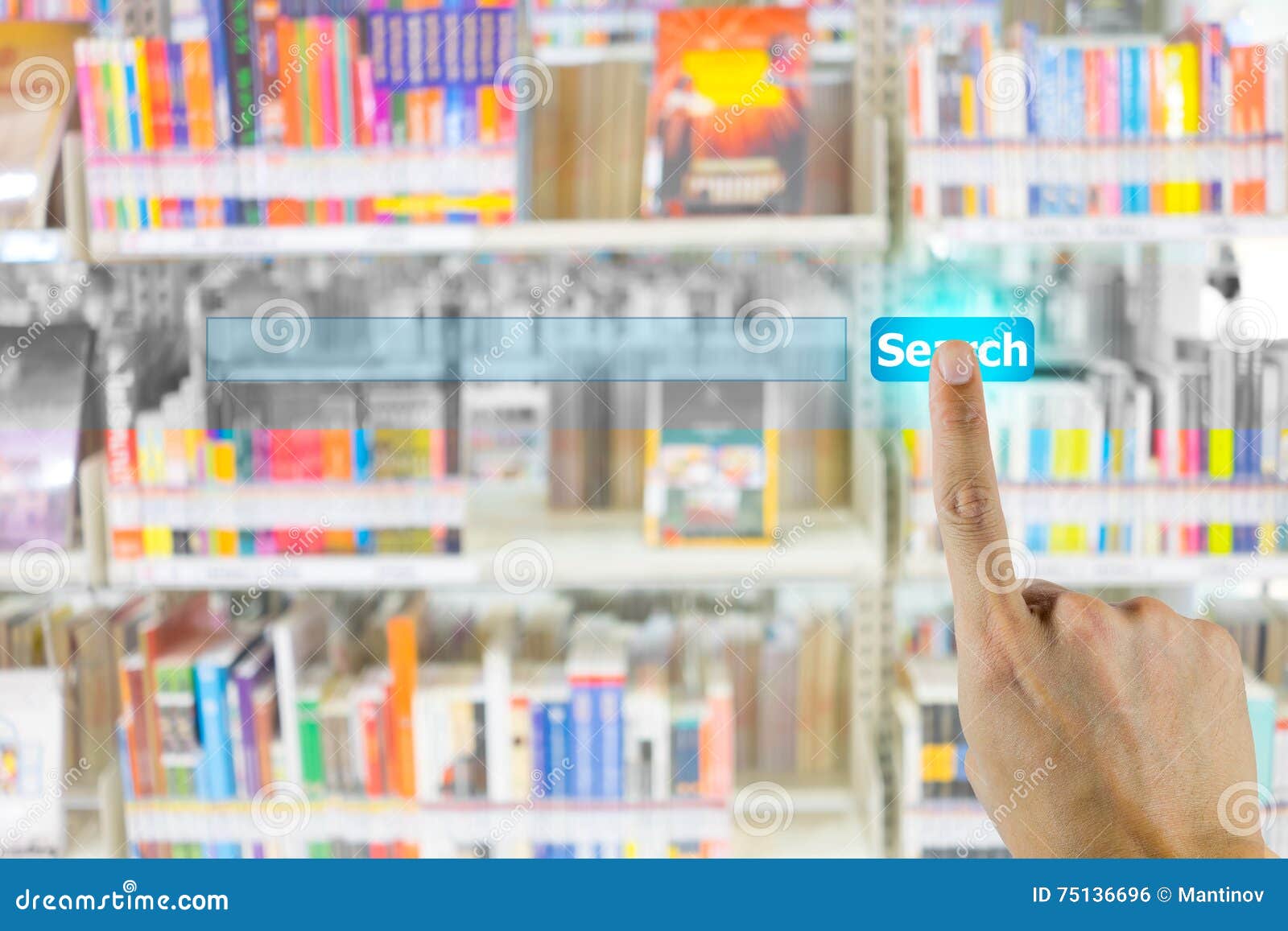 Hand Pushing on Search Engine Button Stock Photo - Image of concept ...