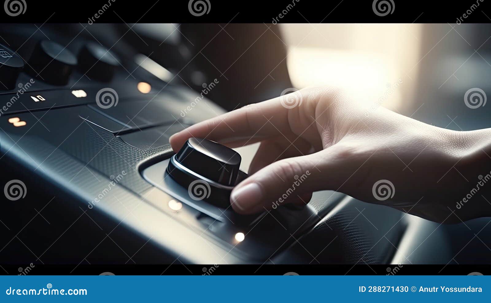 Hand Pushing on a Smart Start Button on Car Control Engine Ignition for ...