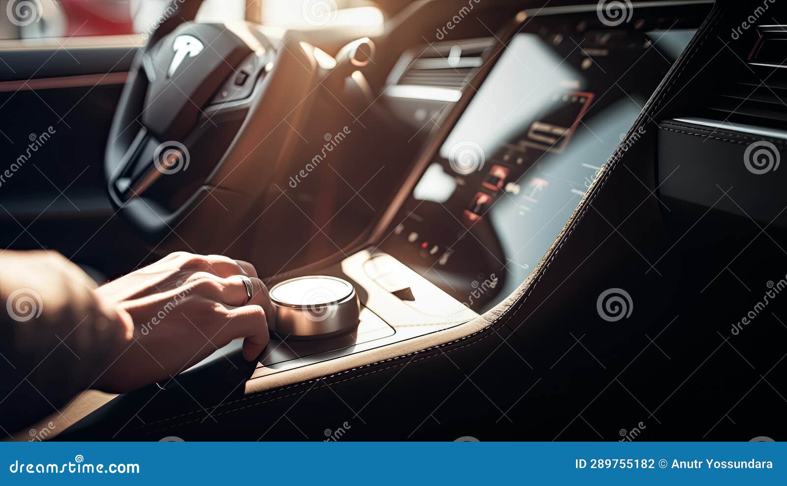 Hand Pushing on a Smart Start Button on Car Control Engine Ignition for ...